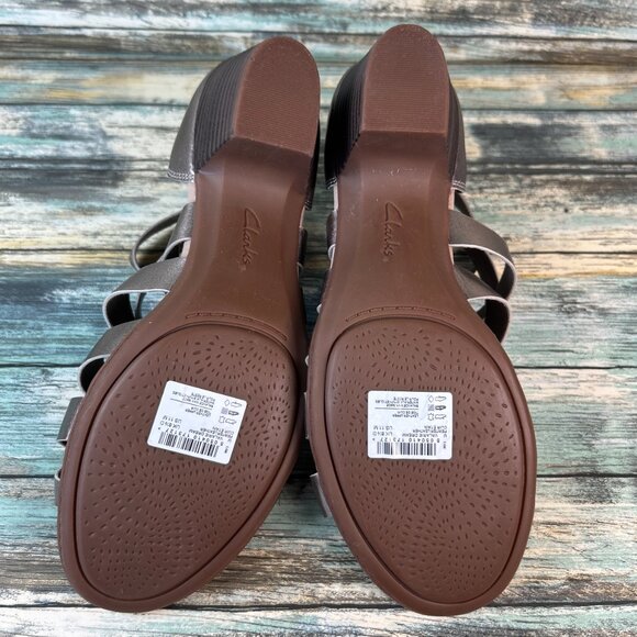 Clarks | Shoes | Clarks Gladiator Dress Sandals Womens 1m Pewter Gray ...